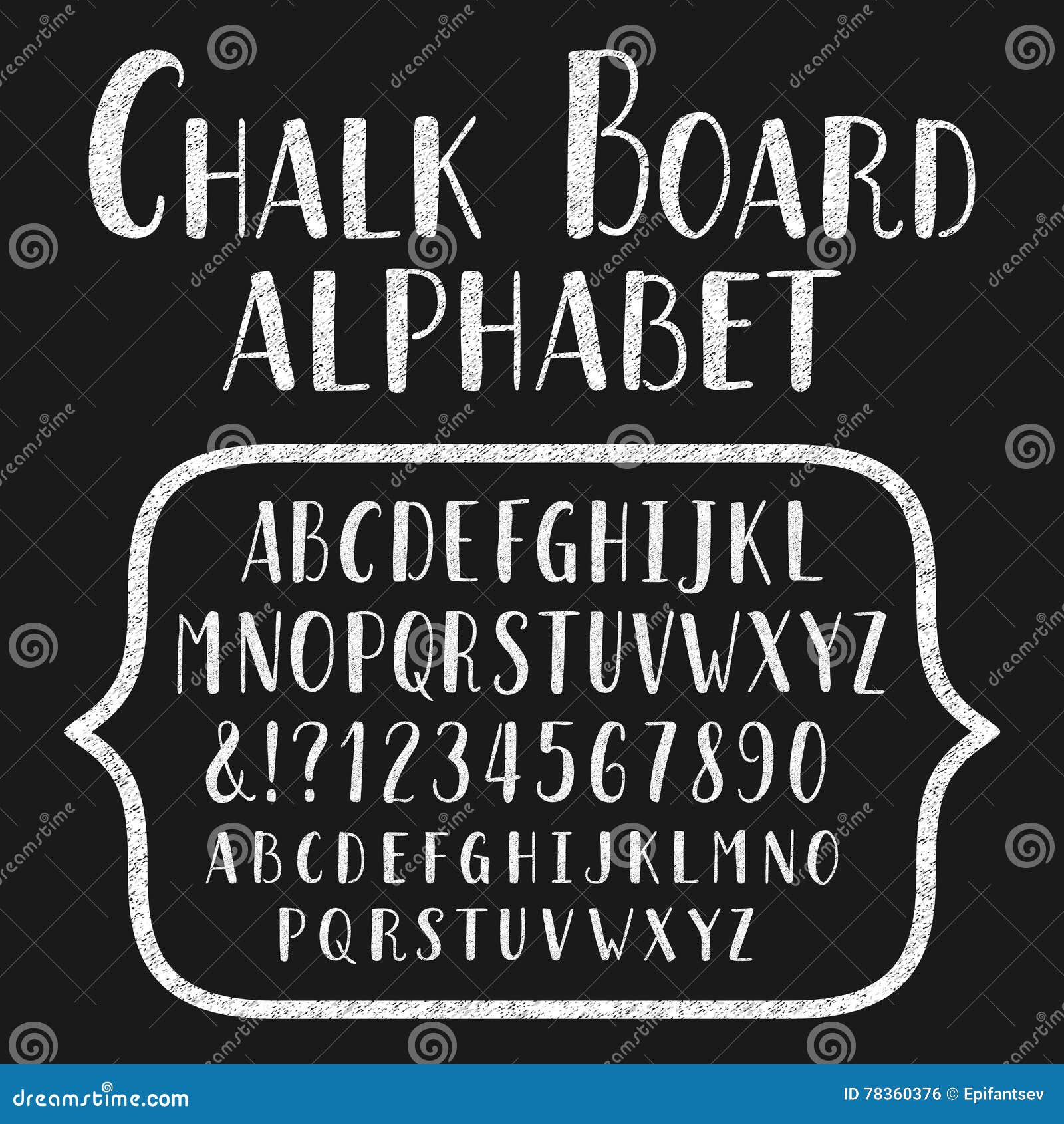 Chalk Board Typeface. Hand Drawn Alphabet Stock Vector - Illustration ...