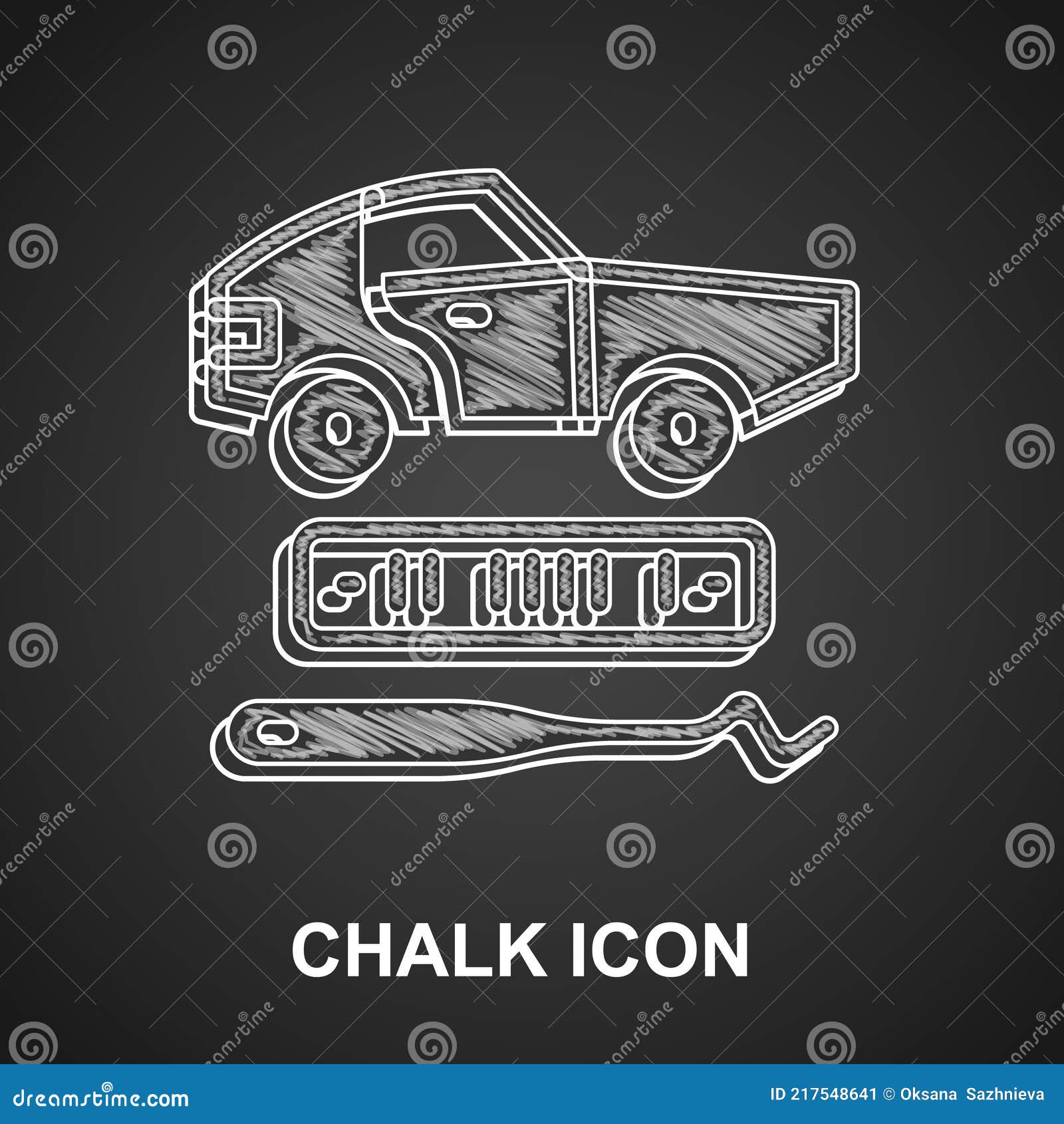 Chalk Car Theft Icon Isolated on Black Background. Vector Stock Vector ...