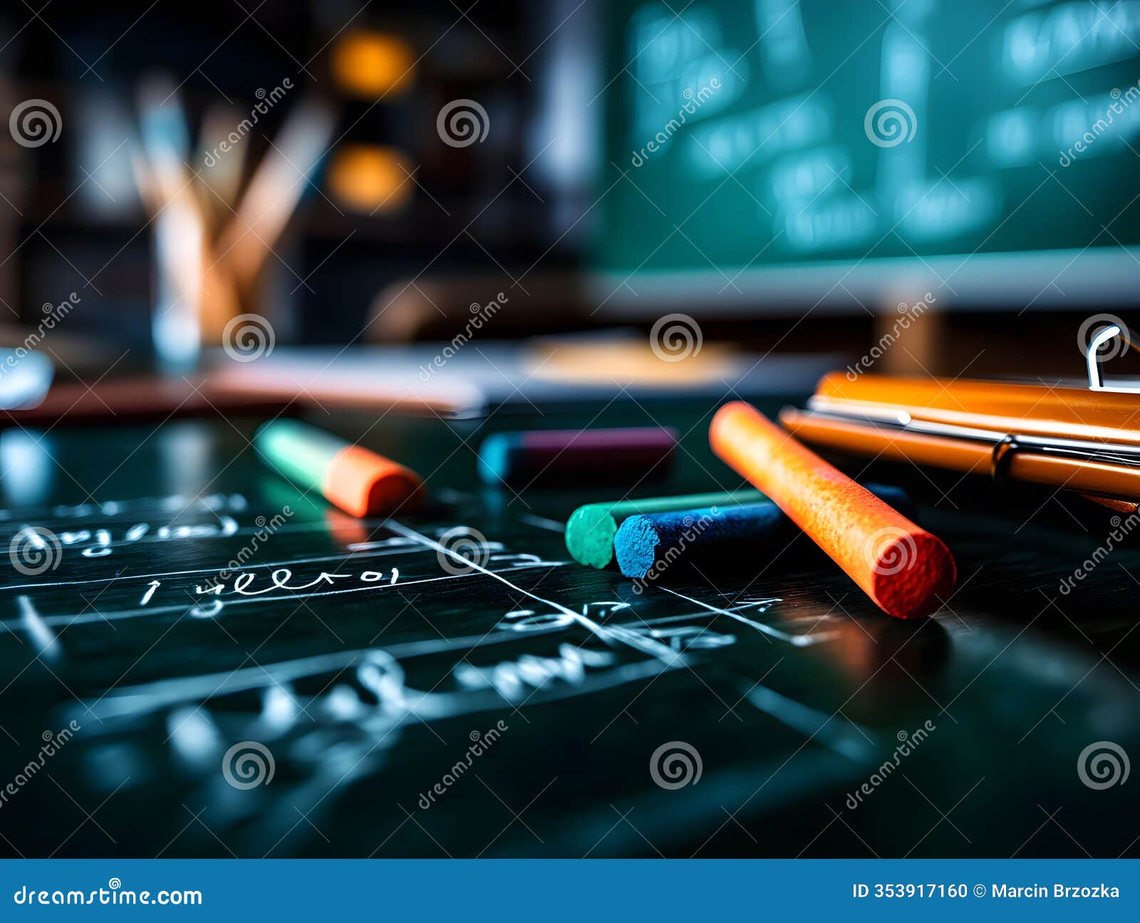 "Chalk and Classroom: a Glimpse of Learning" Stock Illustration ...