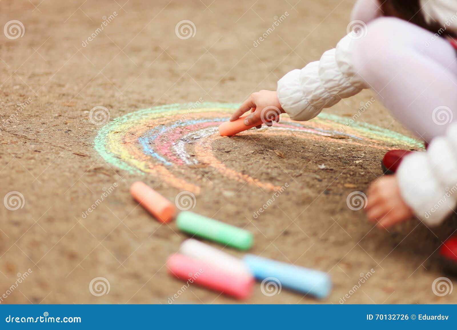 The chalk closeup. stock photo. Image of outdoor, street - 70132726