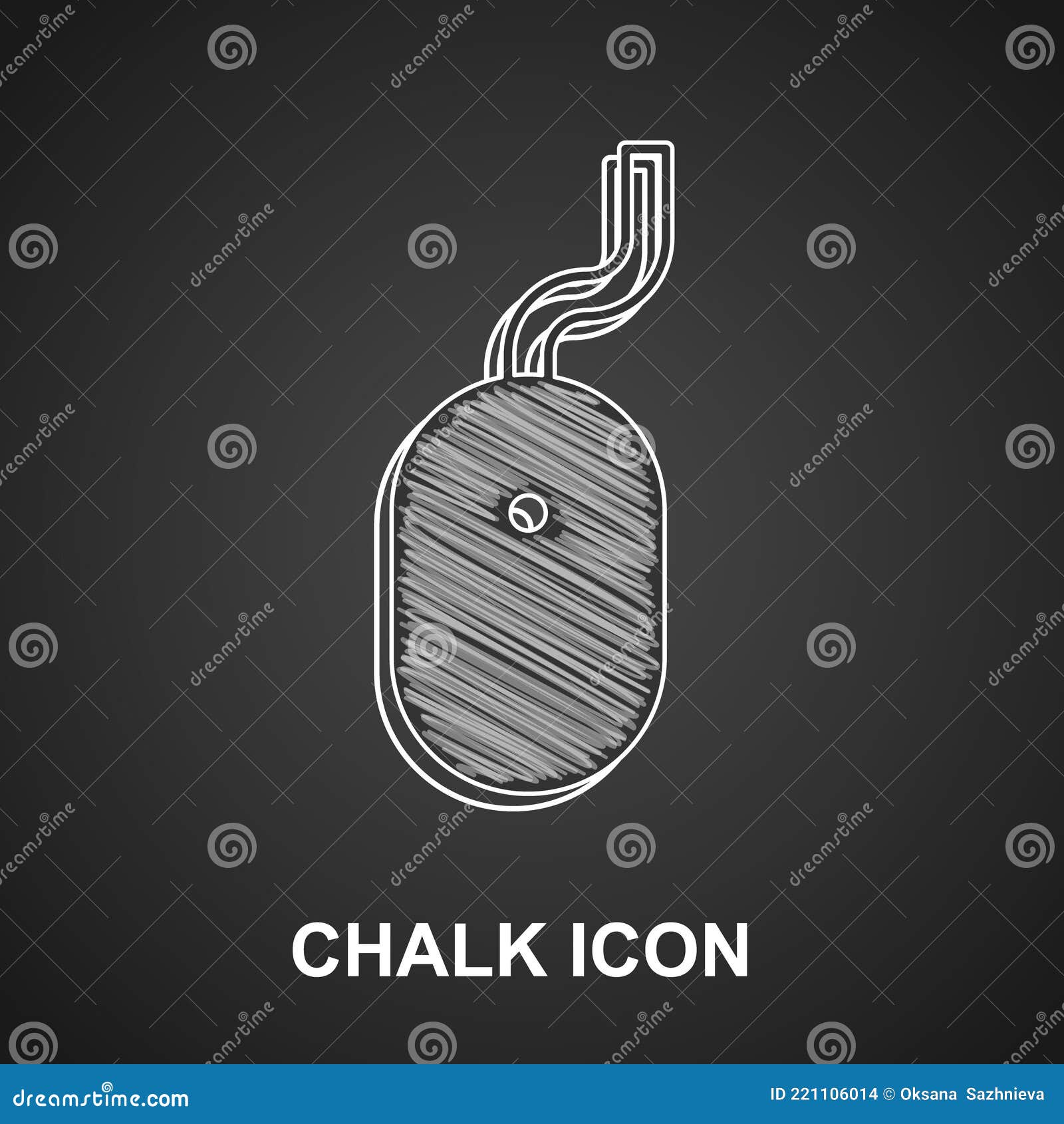 Chalk Computer Mouse Icon Isolated on Black Background. Optical with ...