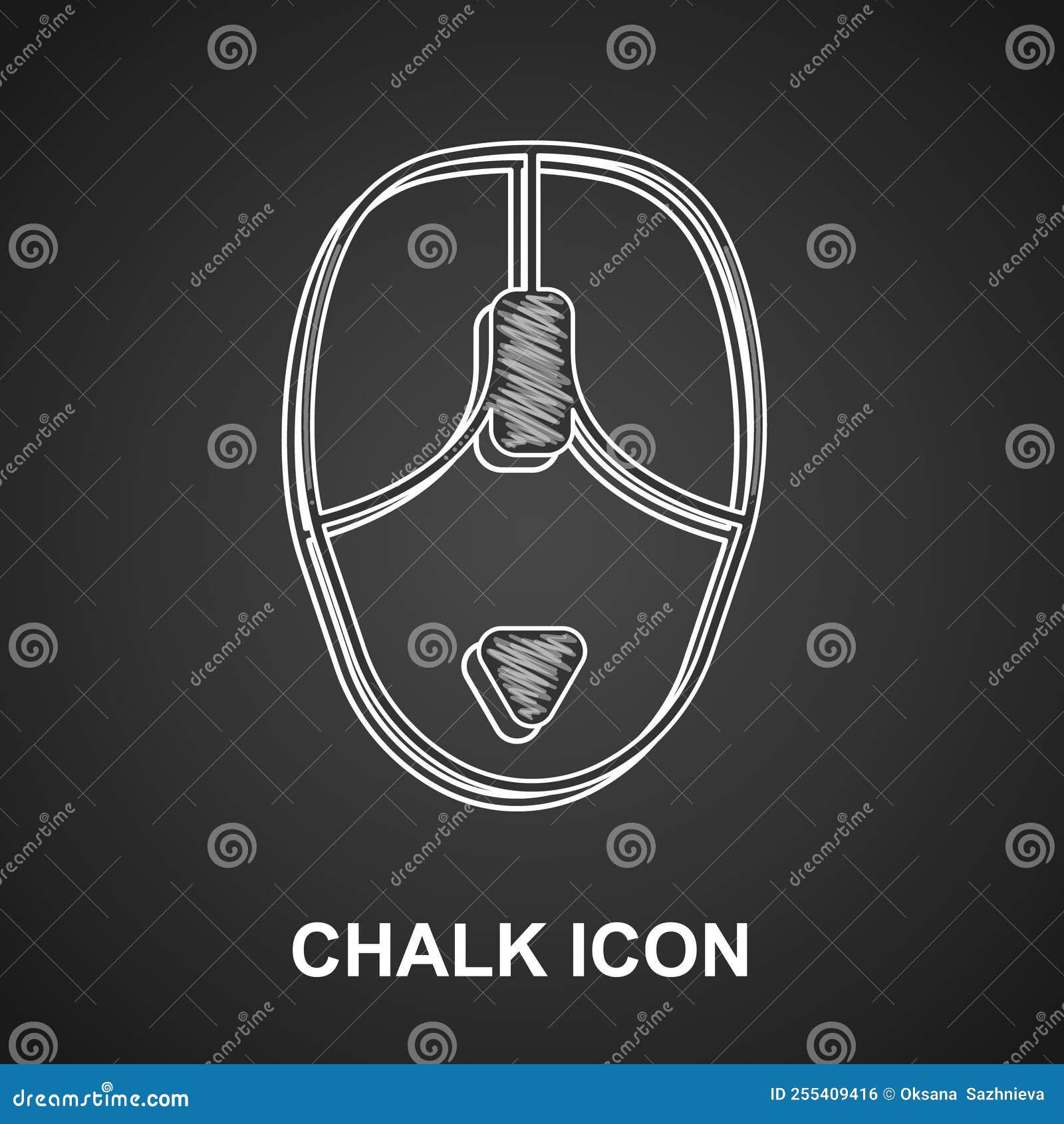 Chalk Computer Mouse Icon Isolated on Black Background. Optical with ...