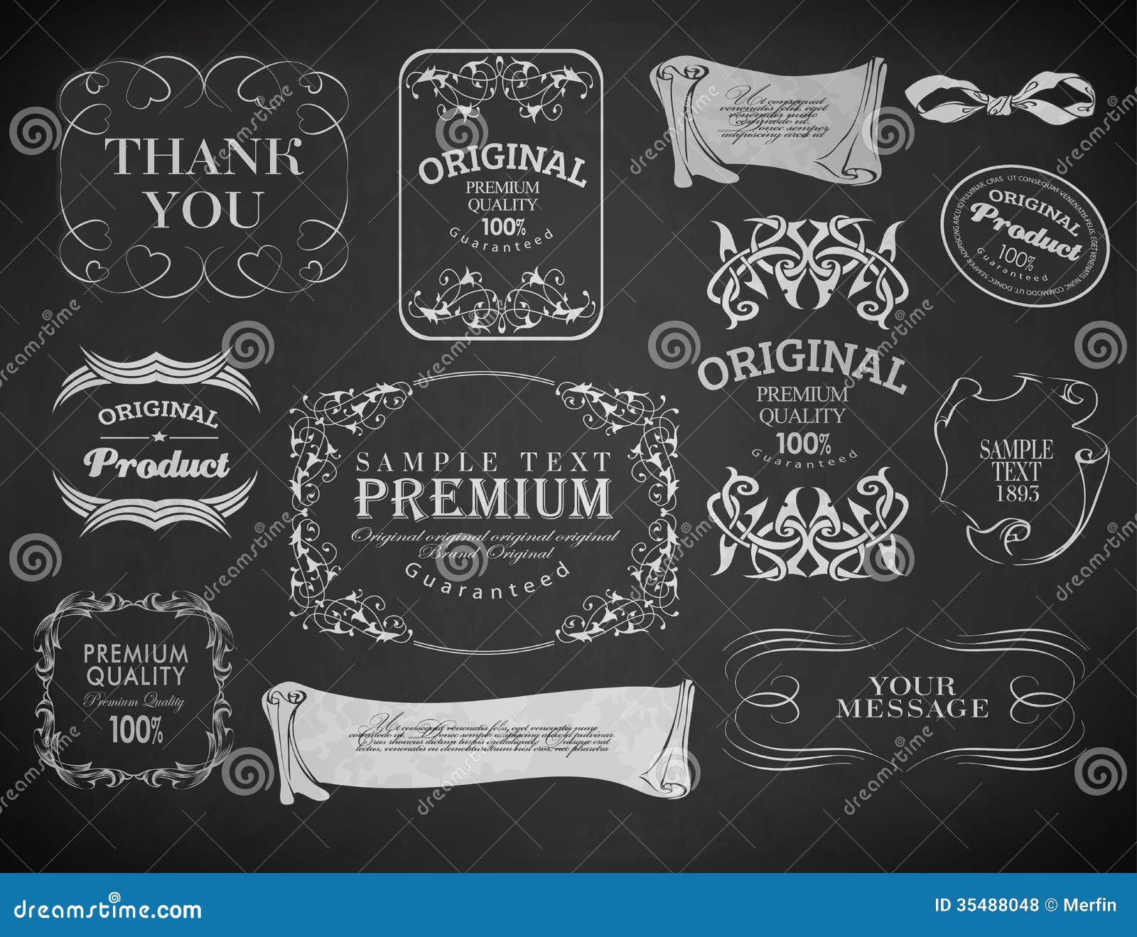 Chalk design stock vector. Illustration of certificate - 35488048