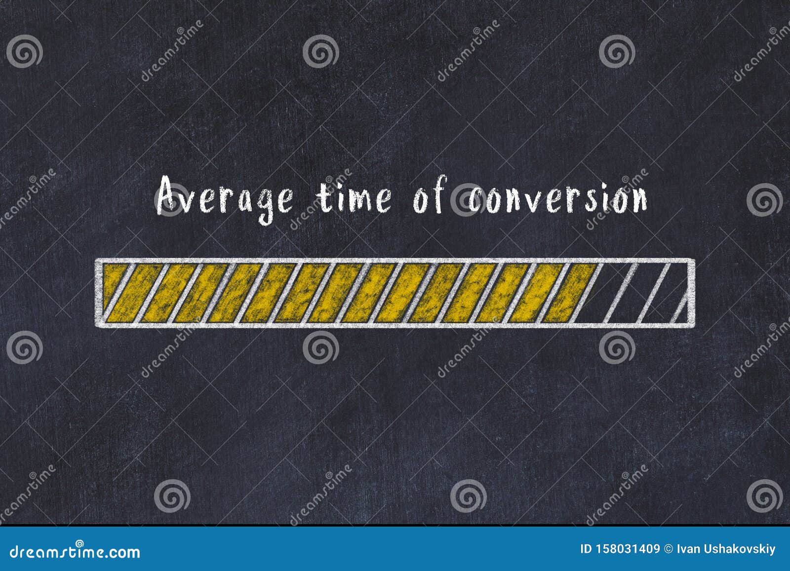 Chalk Drawing of Loading Progress Bar with Inscription Average Time of ...