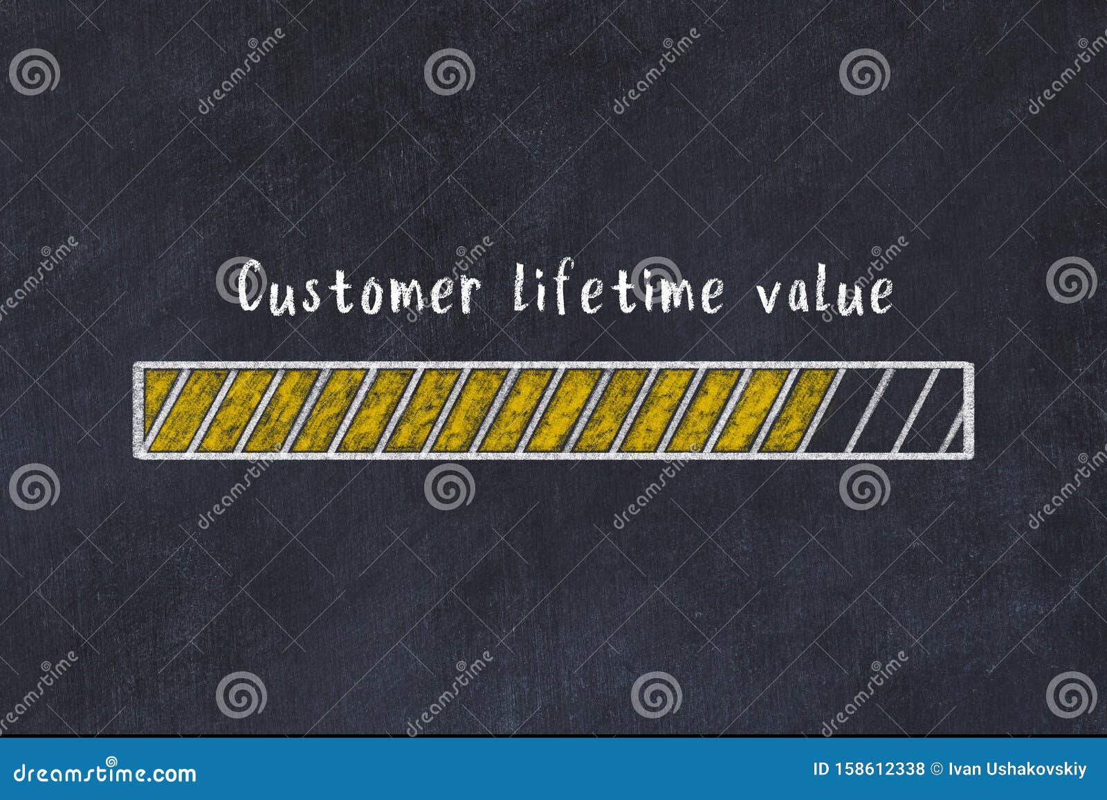 Chalk Drawing of Loading Progress Bar with Inscription Customer ...