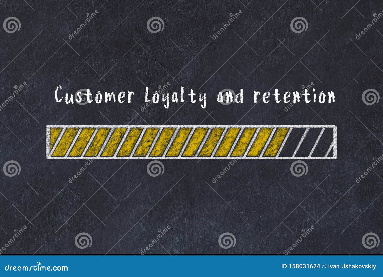 Chalk Drawing of Loading Progress Bar with Inscription Customer Loyalty ...