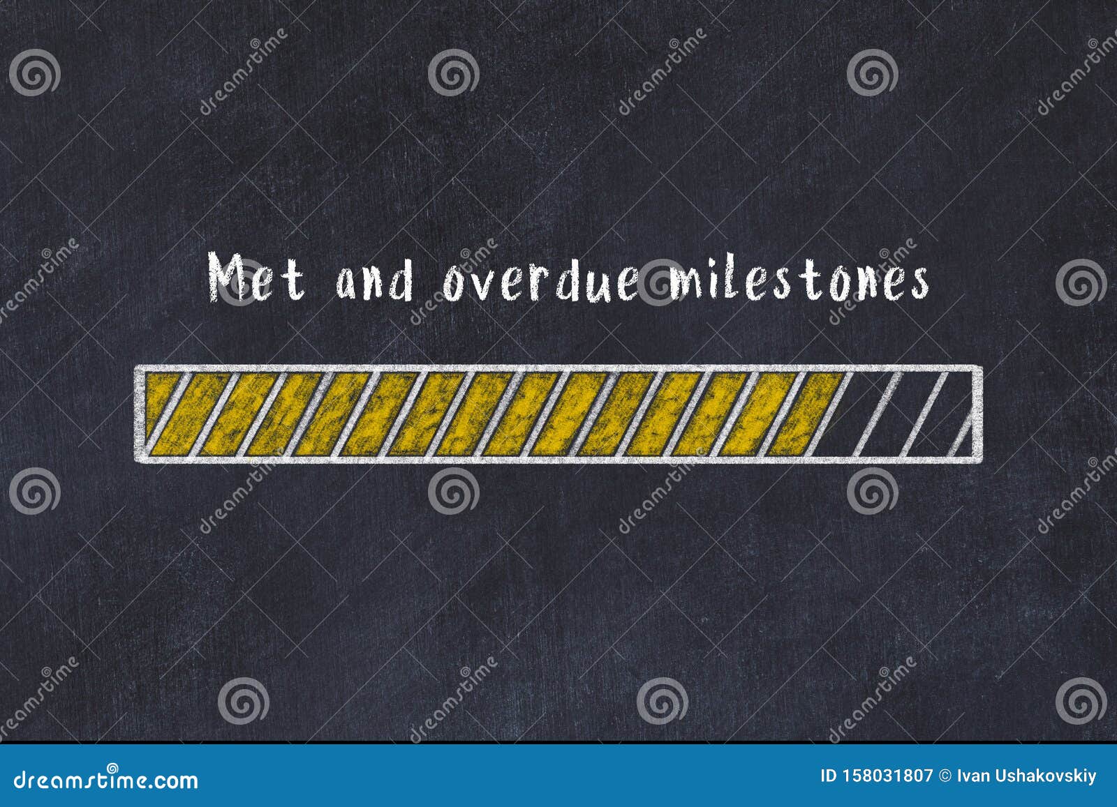 Chalk Drawing of Loading Progress Bar with Inscription Met and Overdue ...