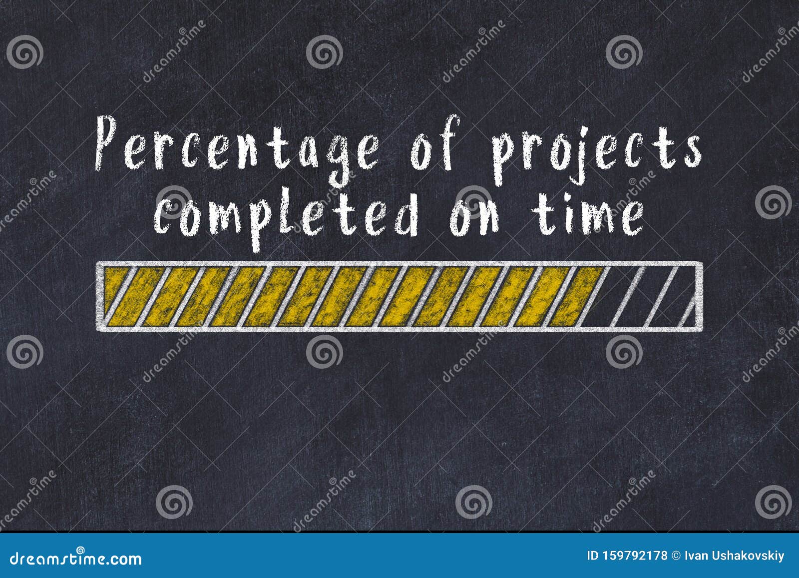 Chalk Drawing Of Loading Progress Bar With Inscription Percentage Of ...