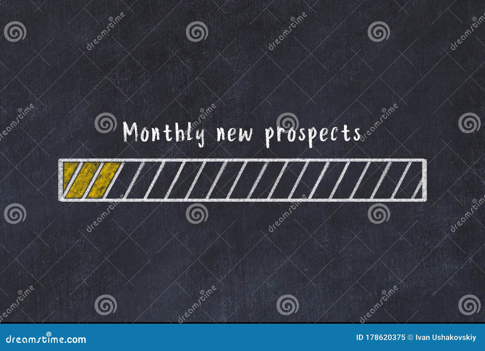 Chalk Drawing of Progress Bar at the Beginning. Evaluating of KPI ...