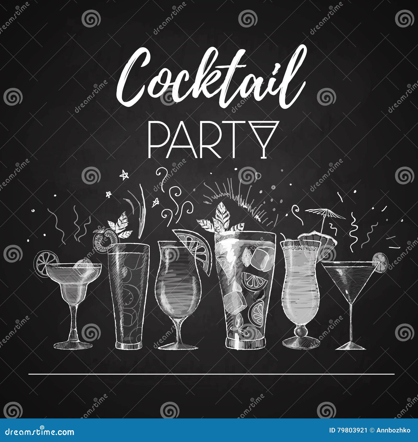 Cocktail Bar Menu Design Template Set In Retro Style Isolated On On ...