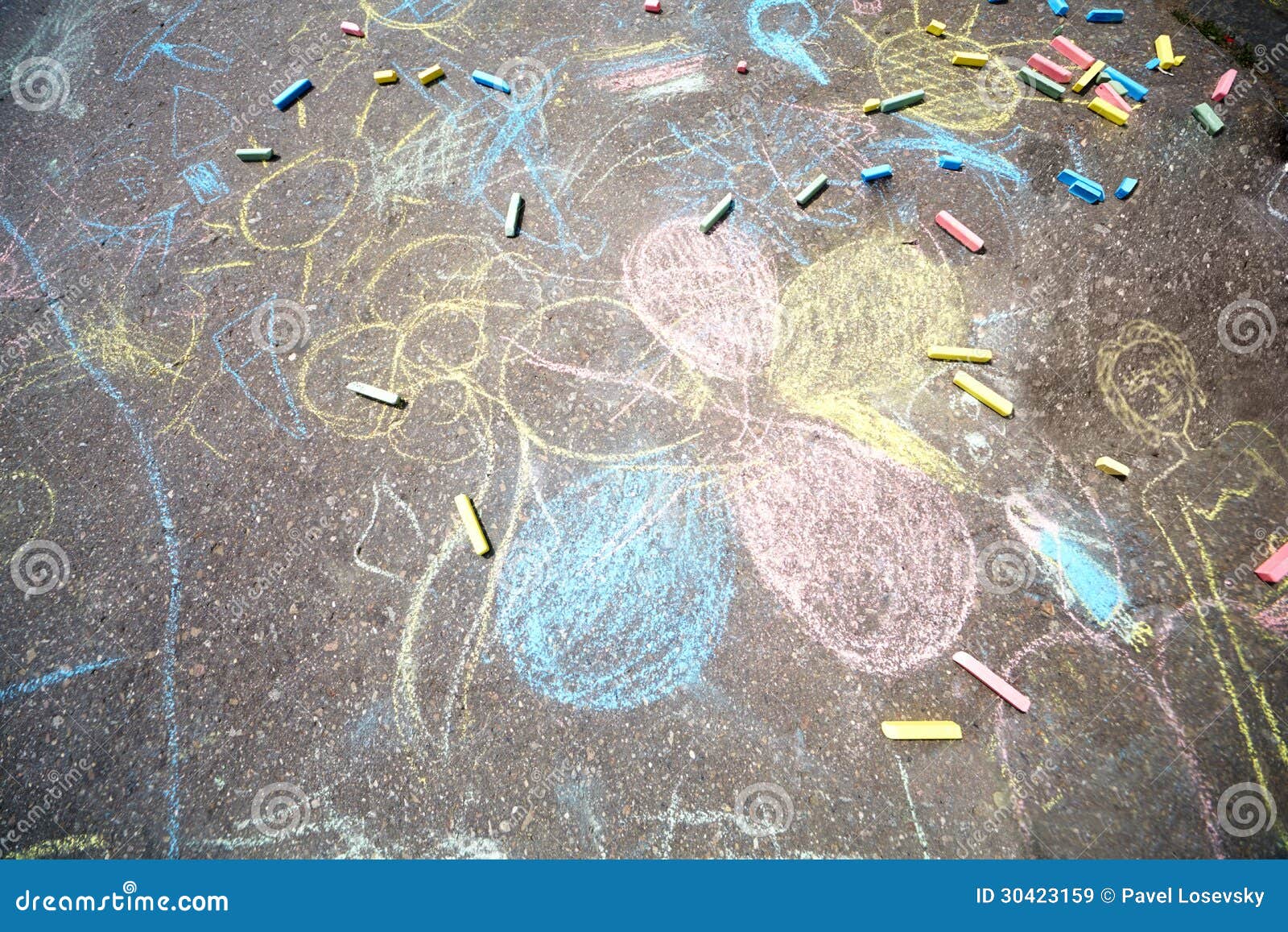 Chalk drawings stock image. Image of color, outdoors - 30423159