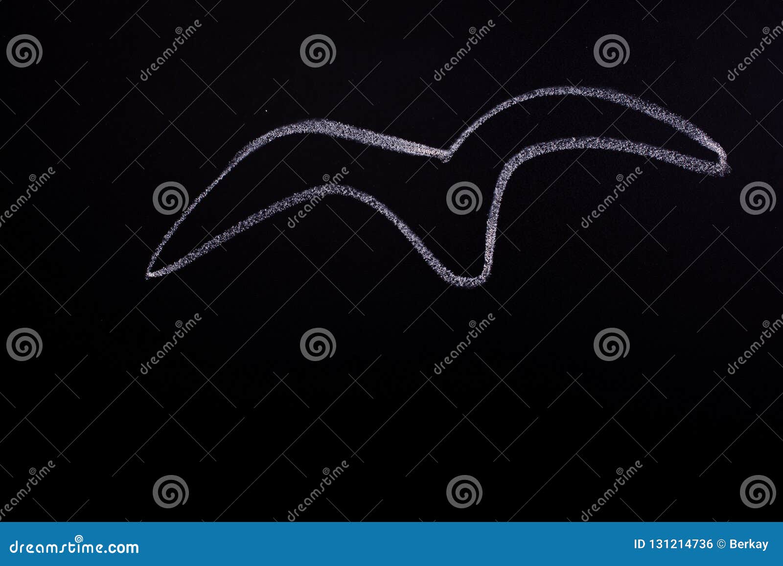 Chalk Drawn Bird on Blackboard Stock Photo - Image of education, white ...