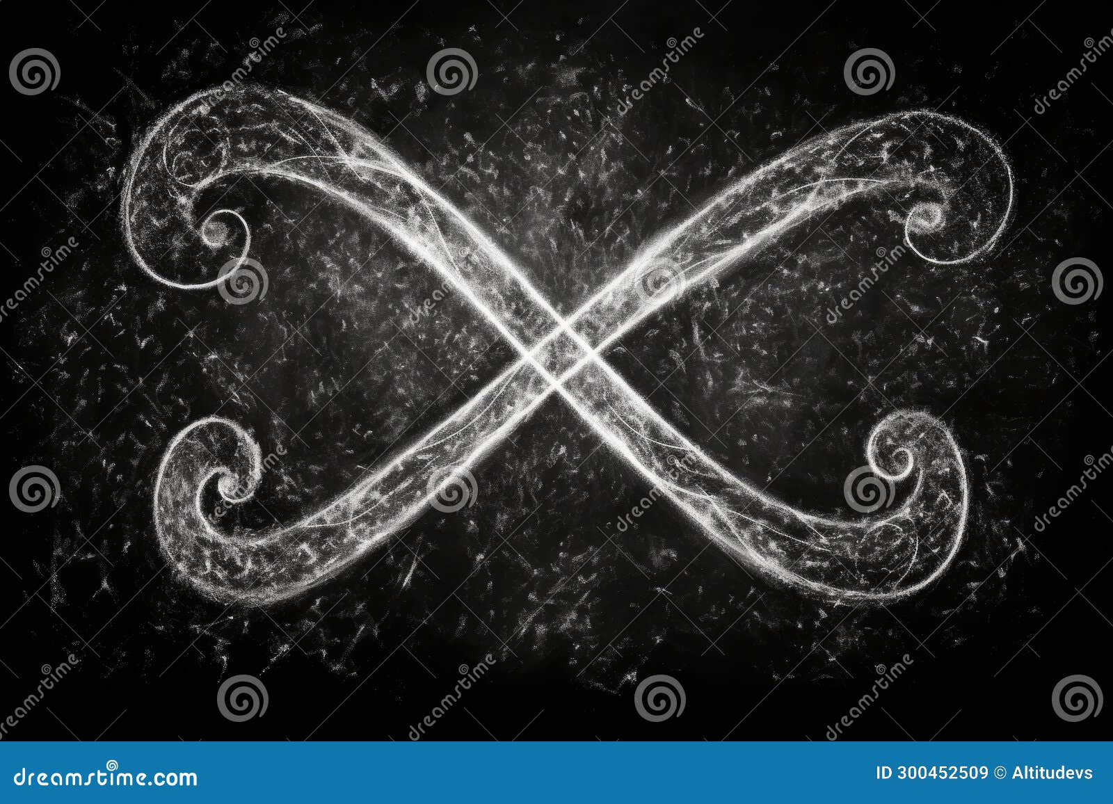 Chalk-drawn Infinity Sign on a Blackboard with Mathematical Equations ...