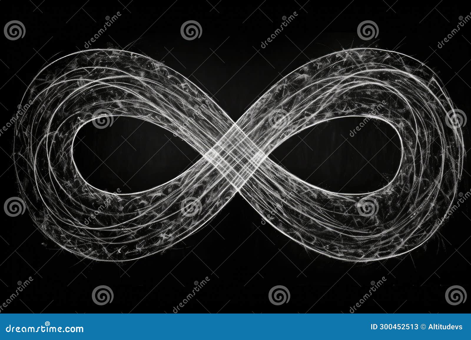 Chalk-drawn Infinity Sign on a Blackboard with Mathematical Equations ...
