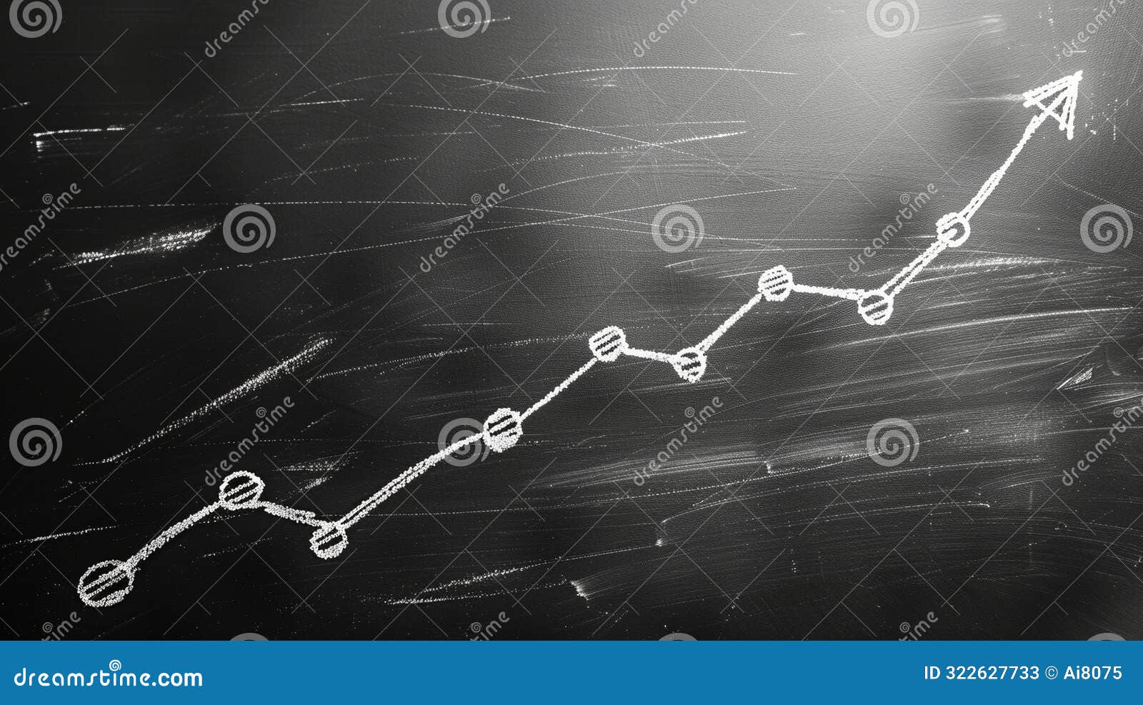 Chalk-drawn Line Graph on Blackboard 3d Rendering Image, Ai Generated ...