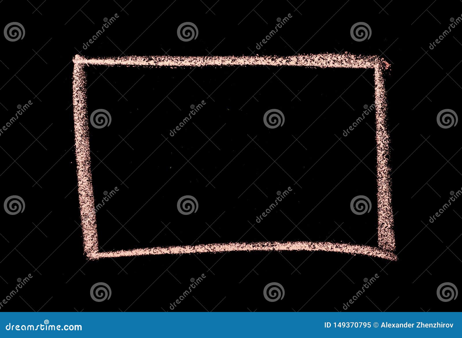Chalk Drawn Rectangle on Blackboard Stock Image - Image of abstract ...