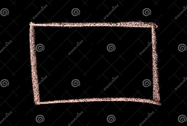 Chalk Drawn Rectangle on Blackboard Stock Image - Image of abstract ...