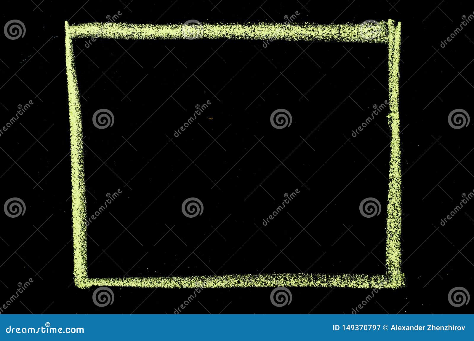 Chalk Drawn Rectangle on Blackboard Stock Image - Image of template ...