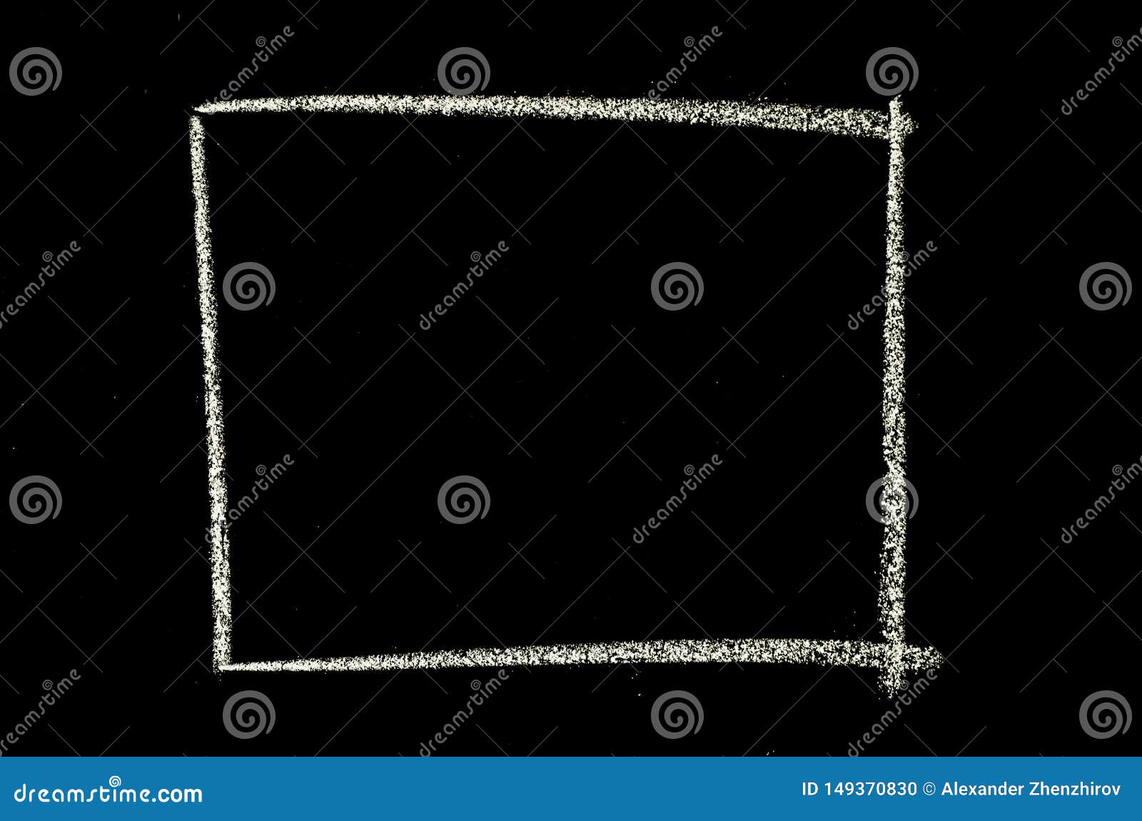 Chalk Drawn Rectangle on Blackboard Stock Photo - Image of grunge ...