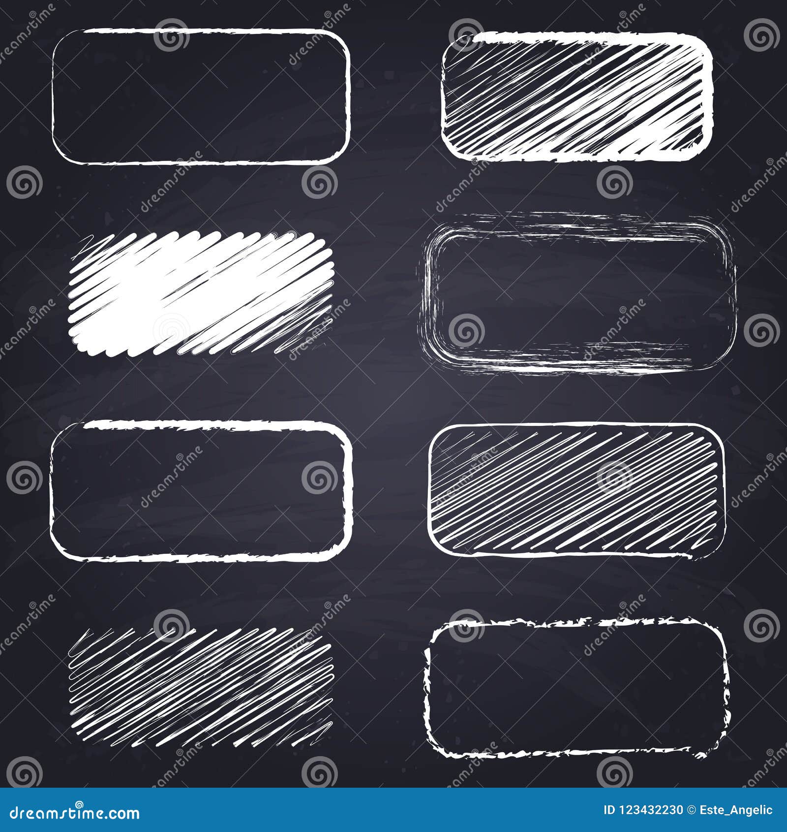 Chalk Drawn Rectangle with Rounded Corners on Chalkboard Background ...