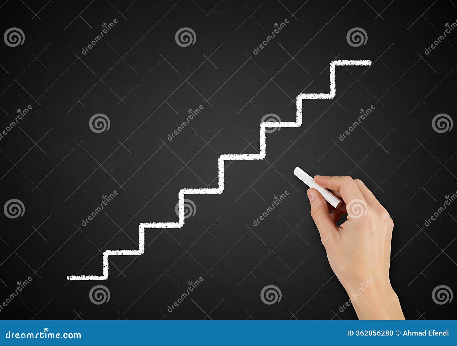 Chalk Drawn Staircase on Blackboard: Visualizing Progress and Reaching ...