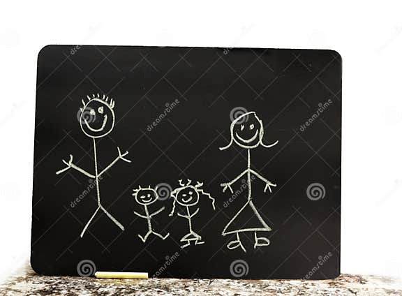 Chalk family stock photo. Image of happy, blackboard - 12270156