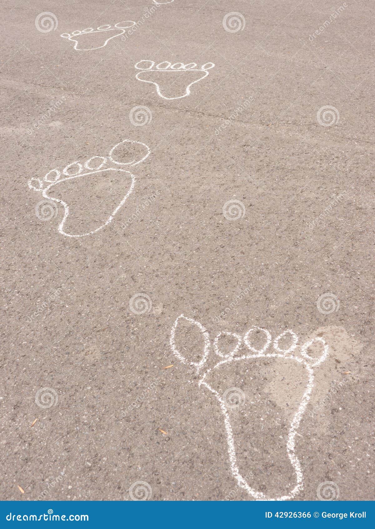 Chalk footsteps stock photo. Image of chalk, prints, asphalt - 42926366