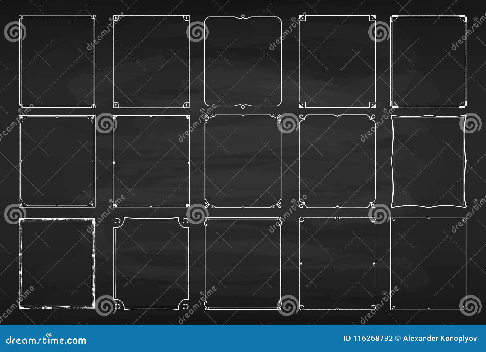Chalk frame set stock vector. Illustration of drawing - 116268792