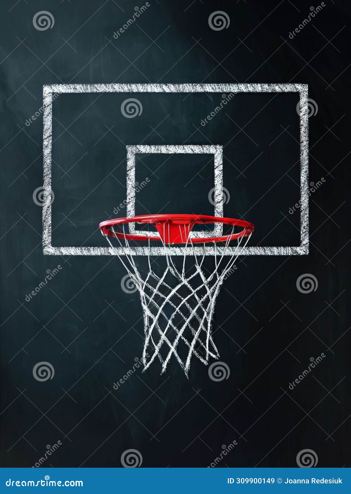 Chalk Graphic of a Basketball Hoop Stock Image - Image of cover, court ...