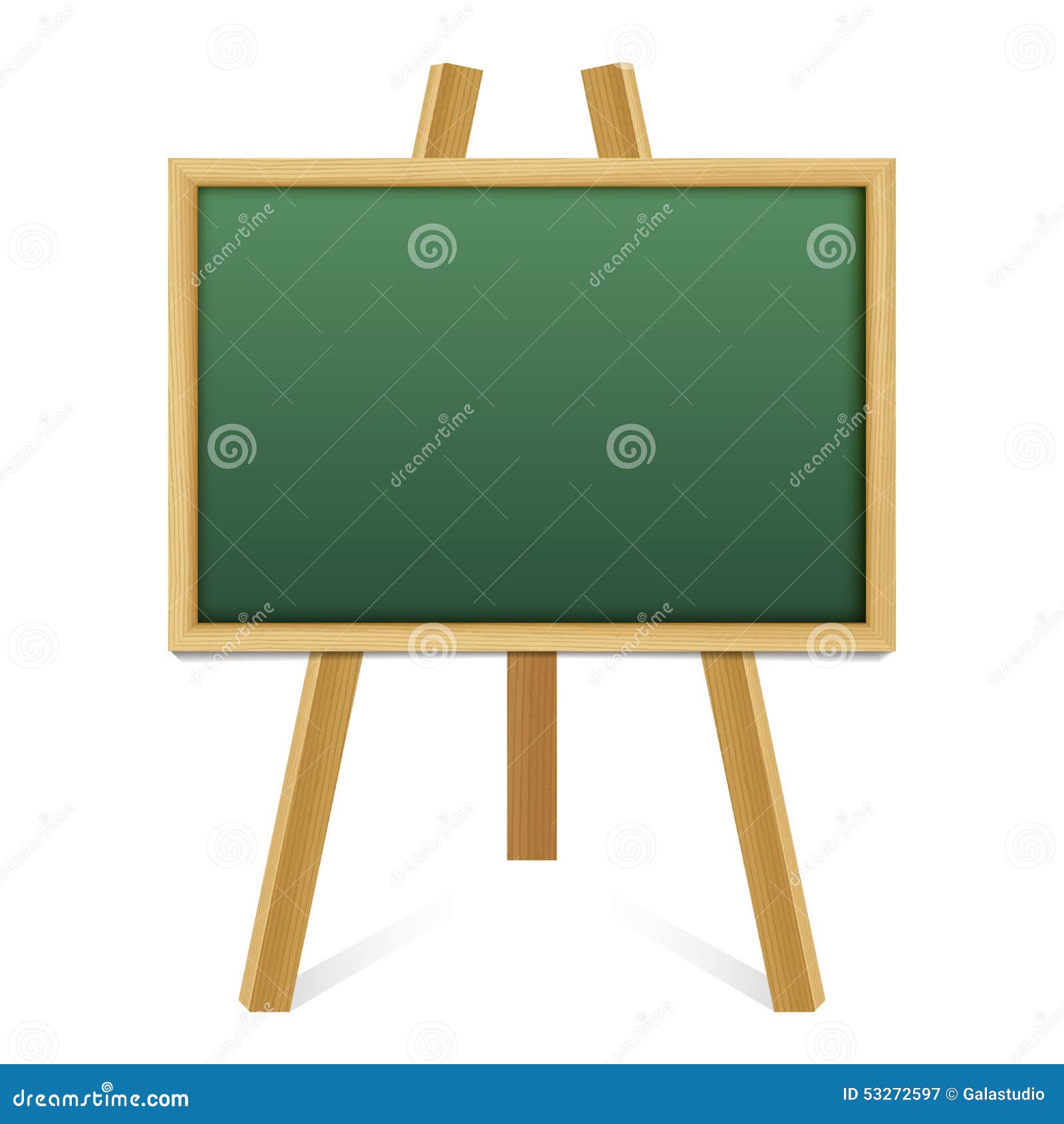 Chalk Green Board in a Wood Frame on White Background. Stock ...
