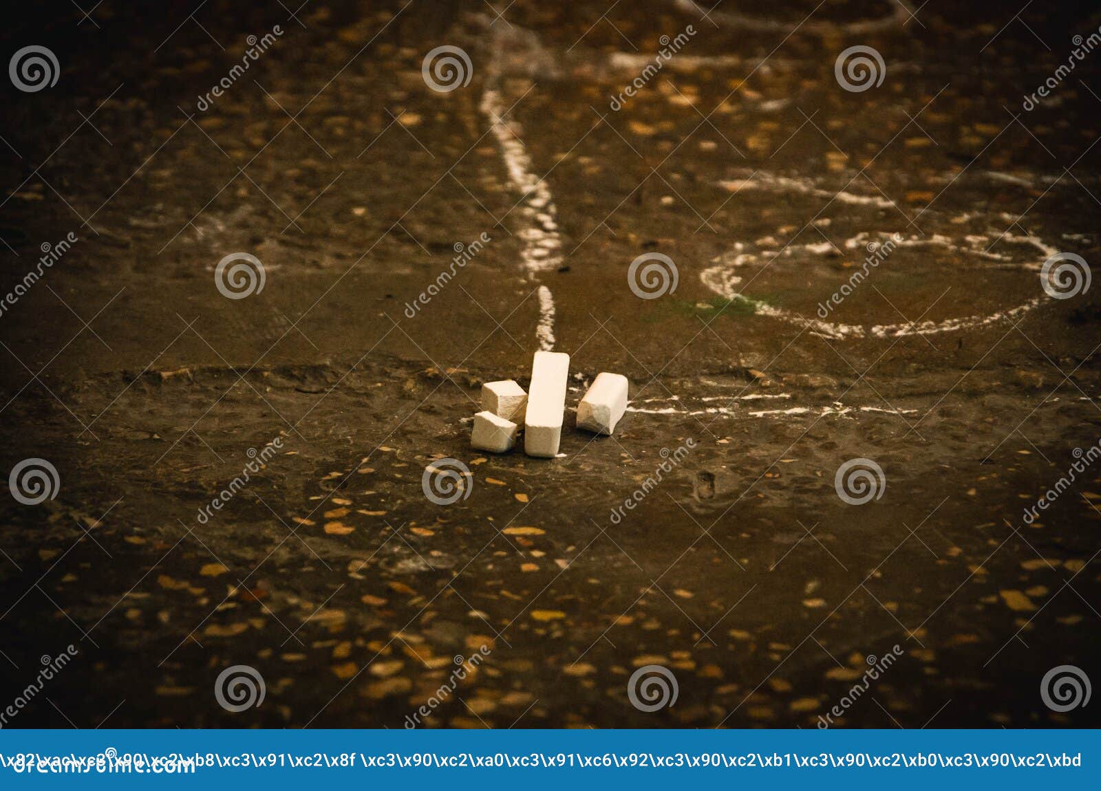 Chalk on the ground stock photo. Image of white, asphalt - 166697980