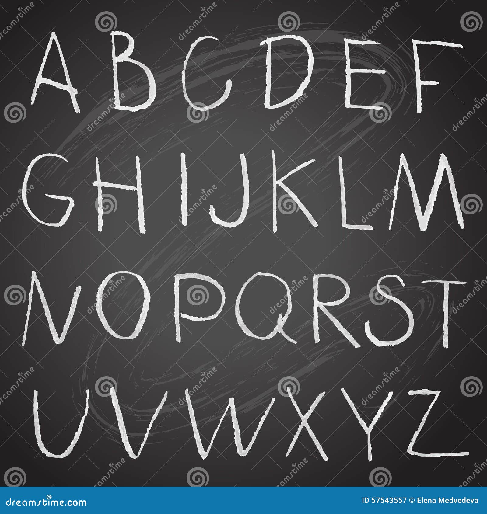 Chalk Hand Drawing Alphabet on a Blackboard Stock Vector - Illustration ...