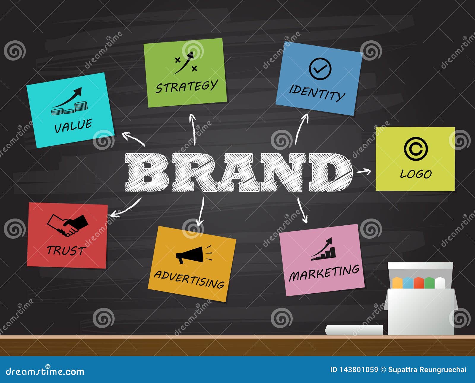 Chalk Hand Drawing with Brand Chart. Vector Illustration Stock Vector ...