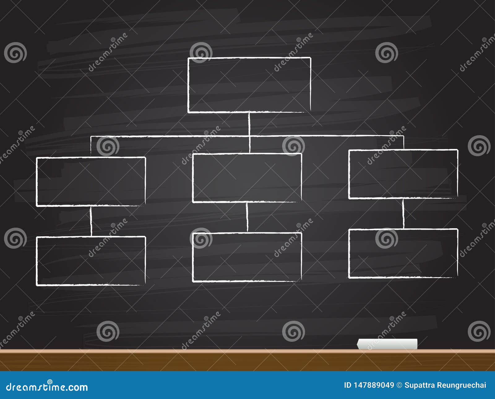 Chalk Hand Drawing with Hierarchy Chart. Vector Illustration Stock ...