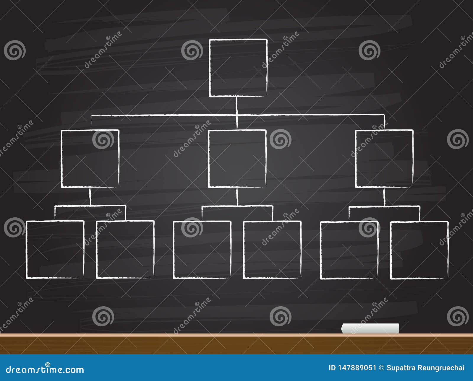 Chalk Hand Drawing with Hierarchy Chart. Vector Illustration Stock ...
