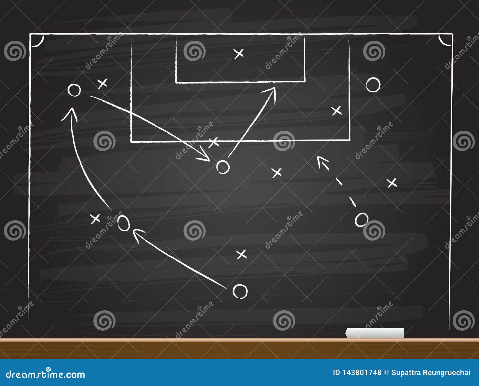 Chalk Hand Drawing with Soccer Game Strategy. Vector Illustration Stock ...