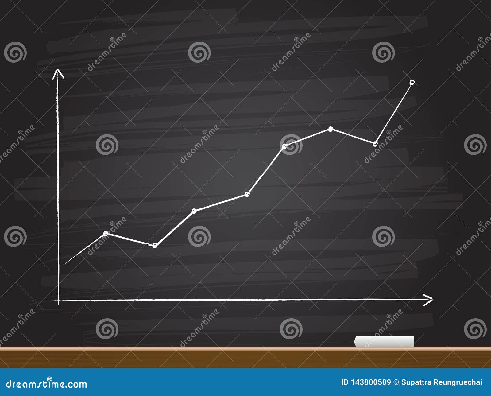 Chalk Hand Drawing with Uptrend Graph Chart. Vector Illustration Stock ...