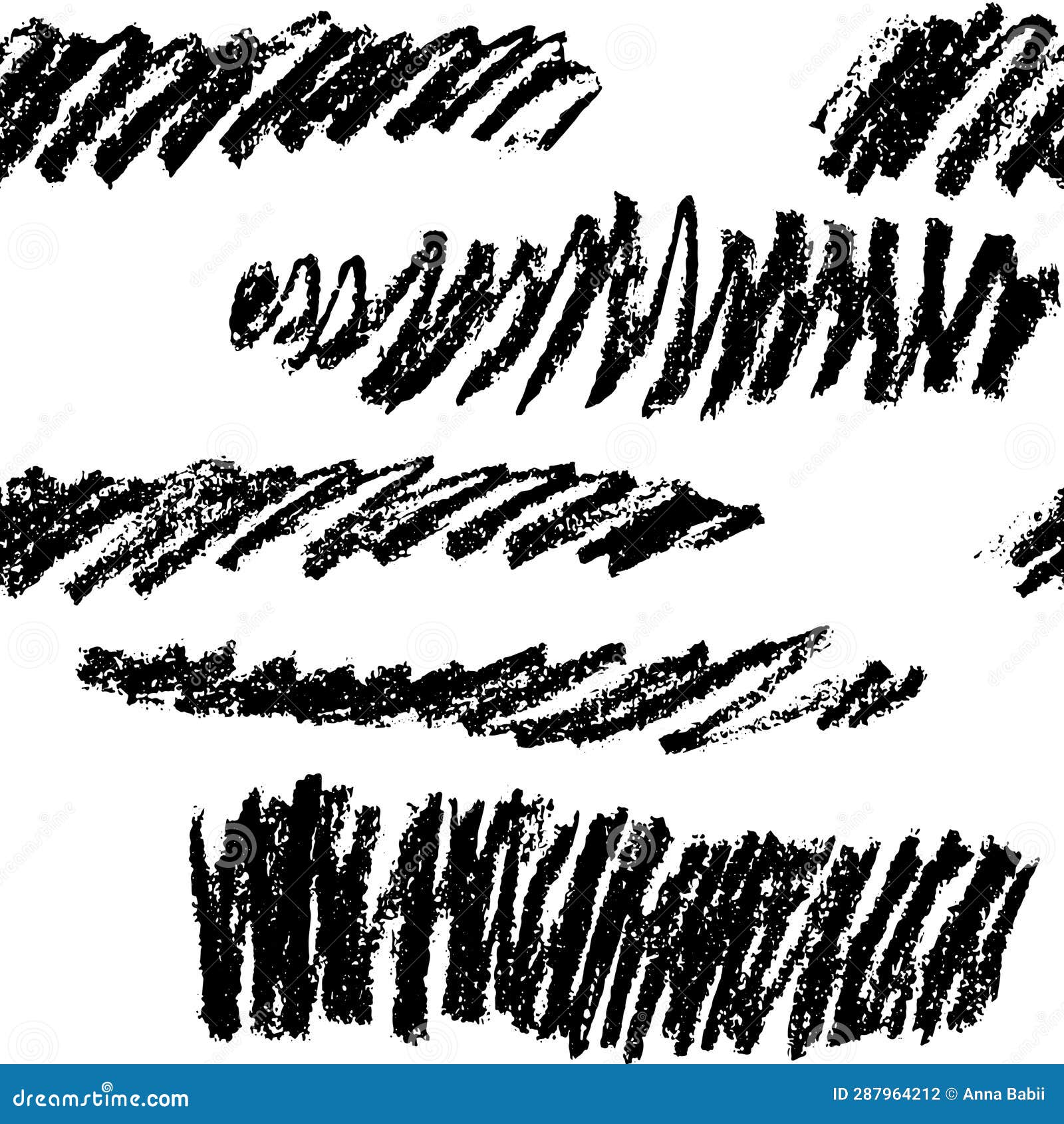 Chalk Hand Drawn Strokes Seamless Pattern Stock Vector - Illustration ...