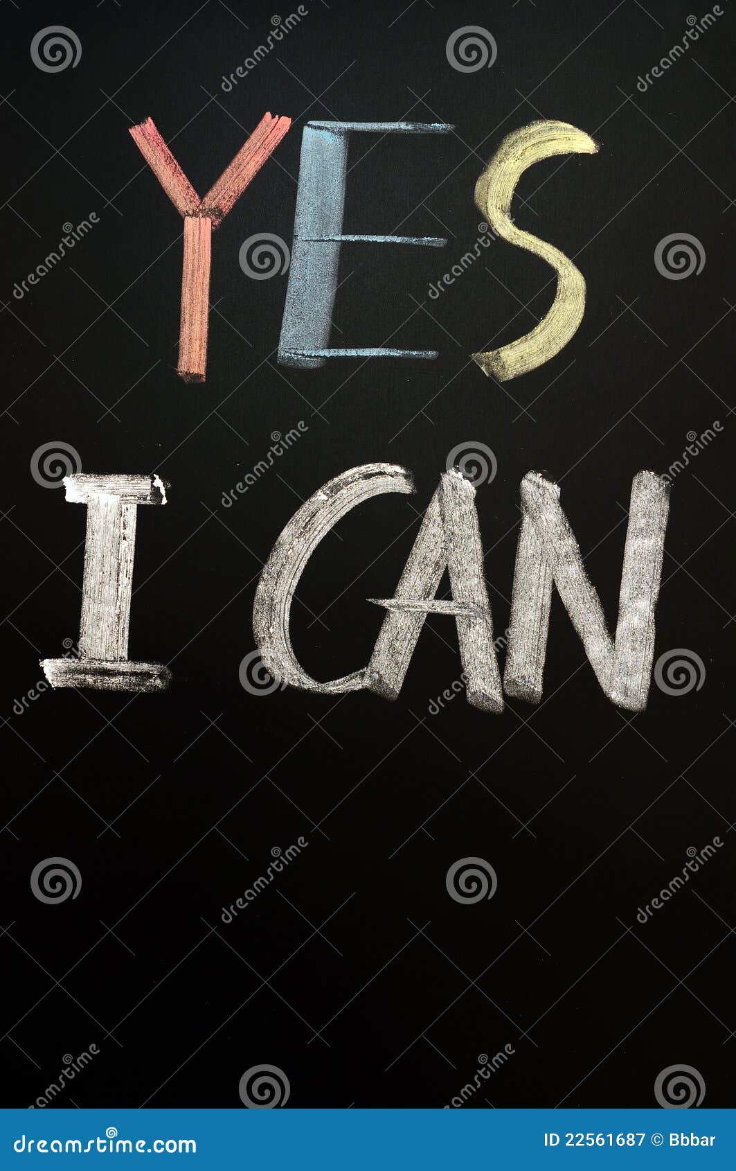 Chalk Handwriting of â€œYes I Can Stock Image - Image of script ...