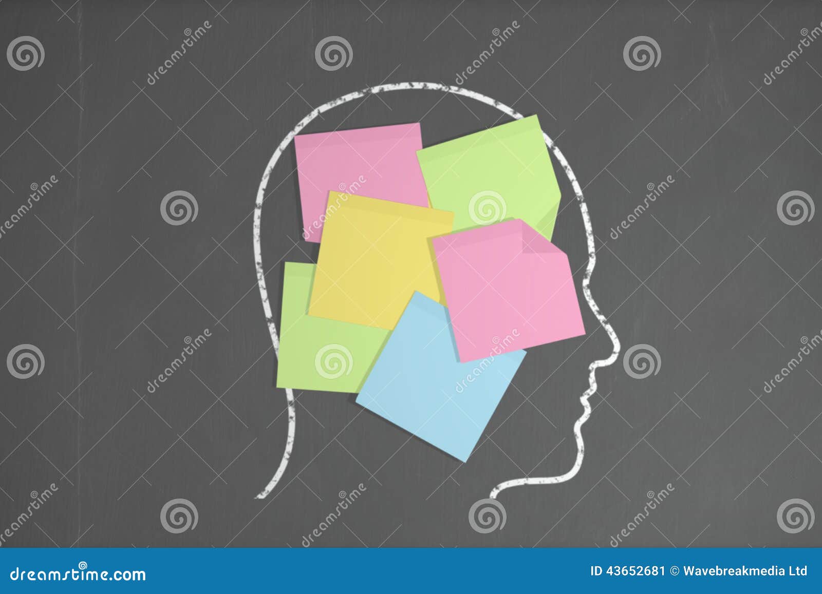 Chalk Head With Question Mark Post It Notes Royalty-Free Stock ...