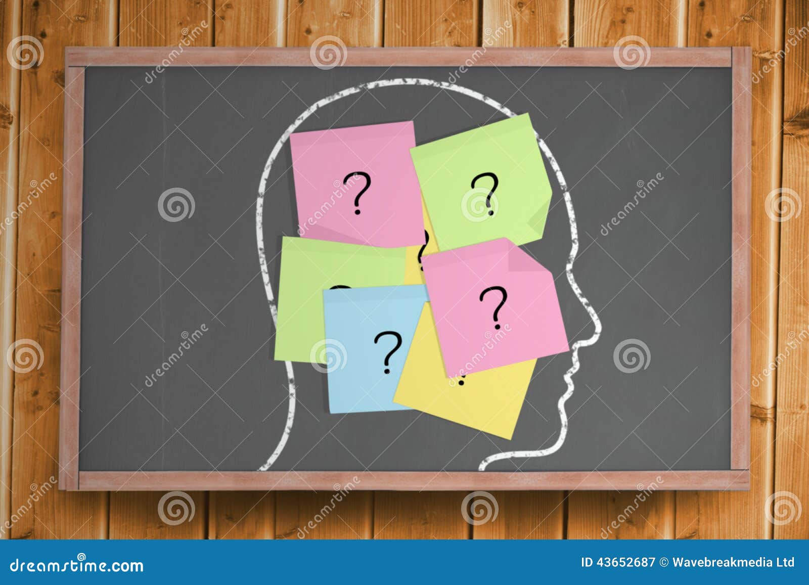 Chalk Head With Question Mark Post It Notes Royalty-Free Stock ...