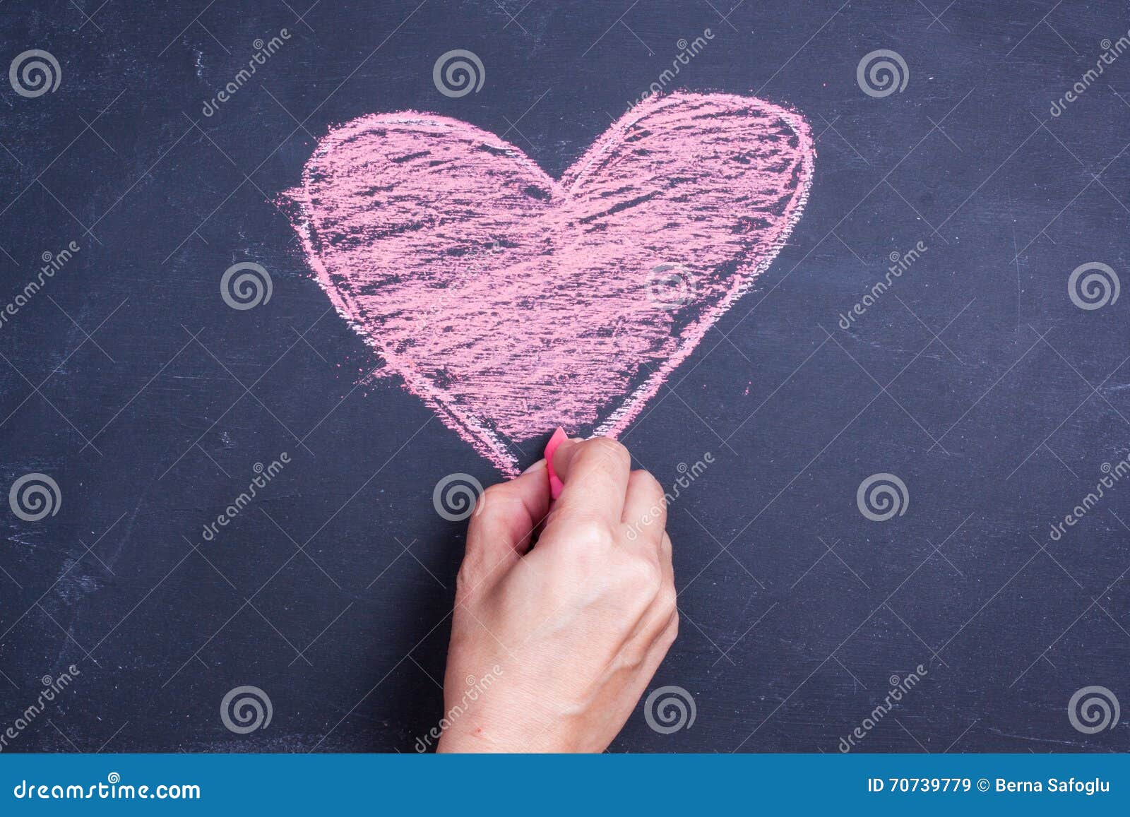 Chalk heart drawing stock image. Image of chalk, emotional - 70739779