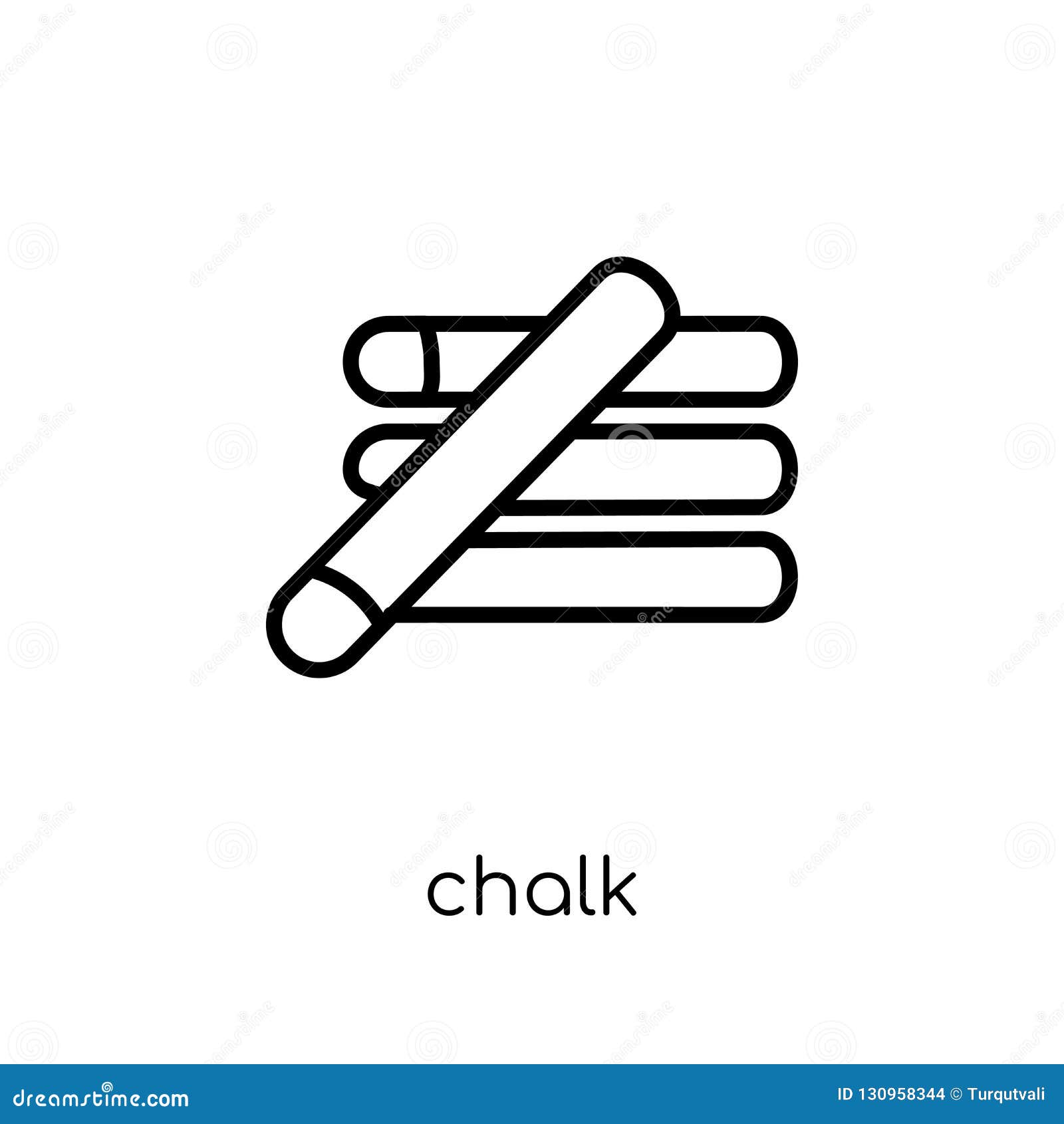 Chalk Icon from Collection. Stock Vector - Illustration of board ...