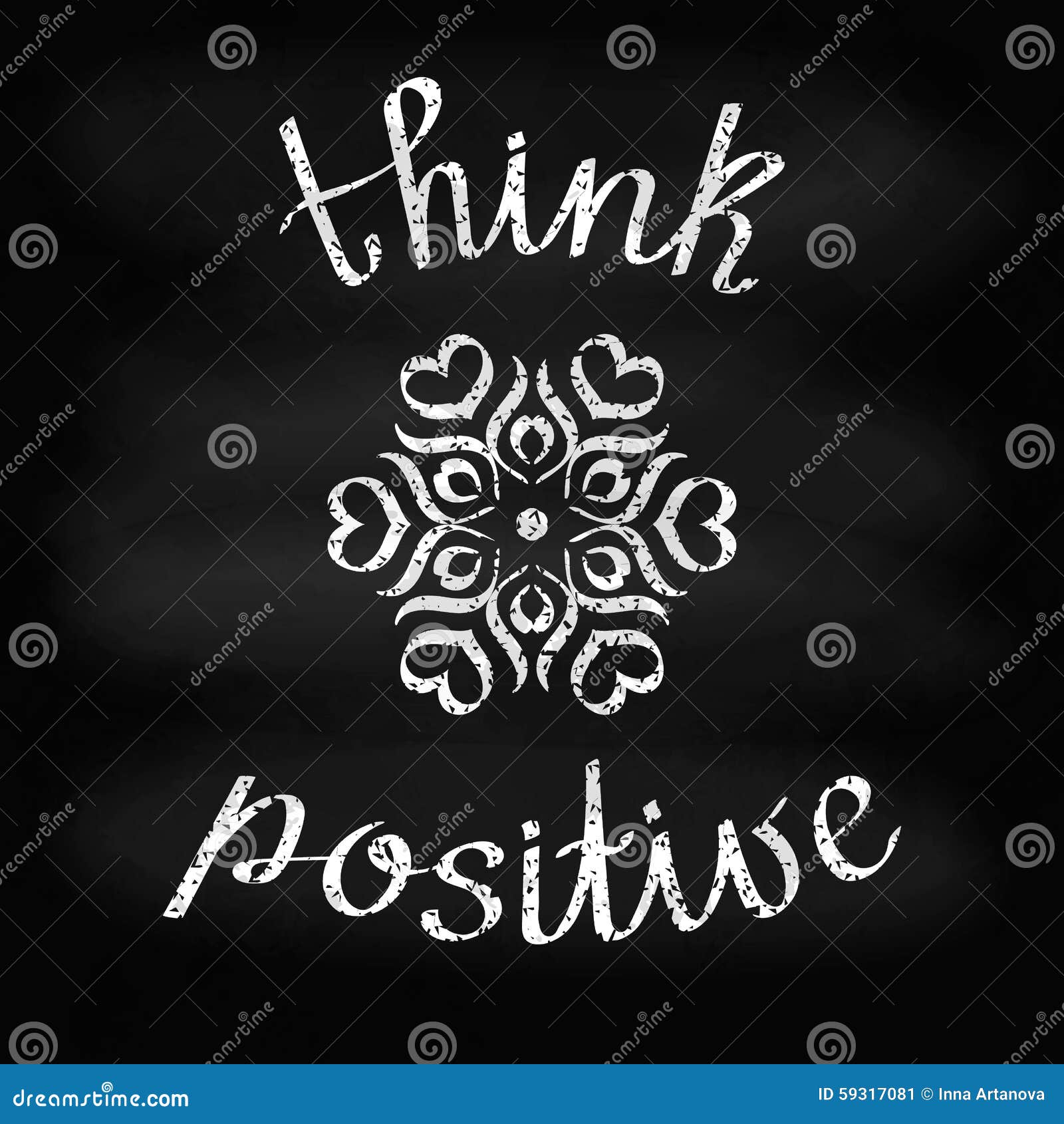Chalk Lettering Think Positive Stock Vector - Illustration of optimism ...