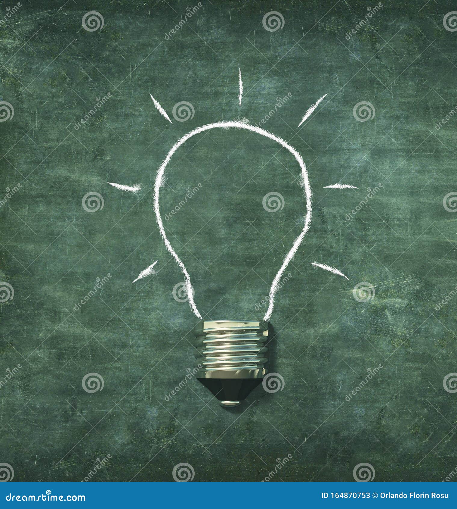 Chalk light bulb stock illustration. Illustration of draw - 164870753