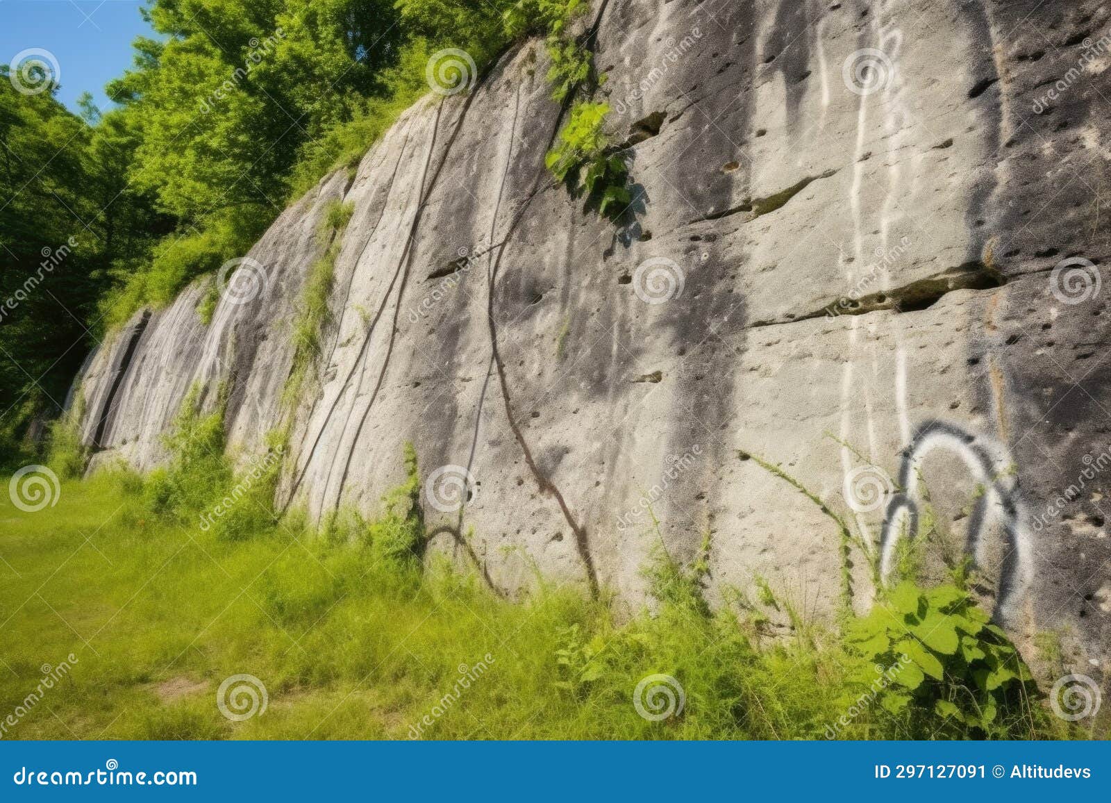 Chalk Marks on a Climbing Route Along a Cliff Stock Image - Image of ...