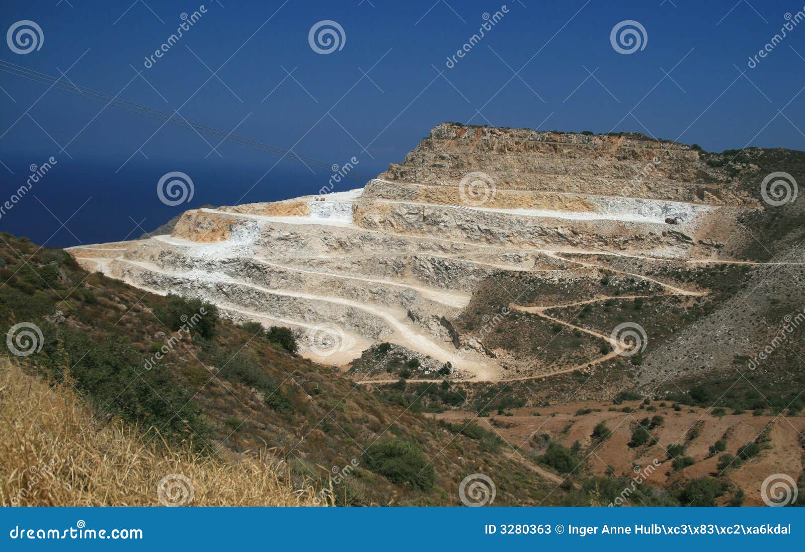 Chalk mine stock image. Image of truck, mountain, greece - 3280363