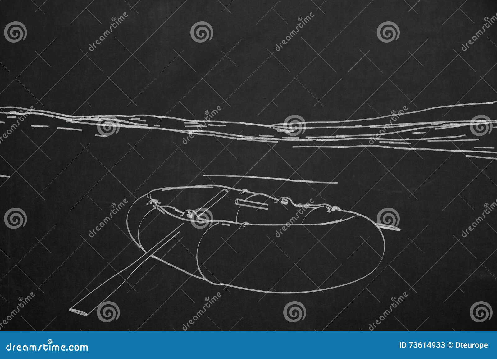 Chalk Painting from a Rubber Boot on a Dark Chalkboard Stock ...