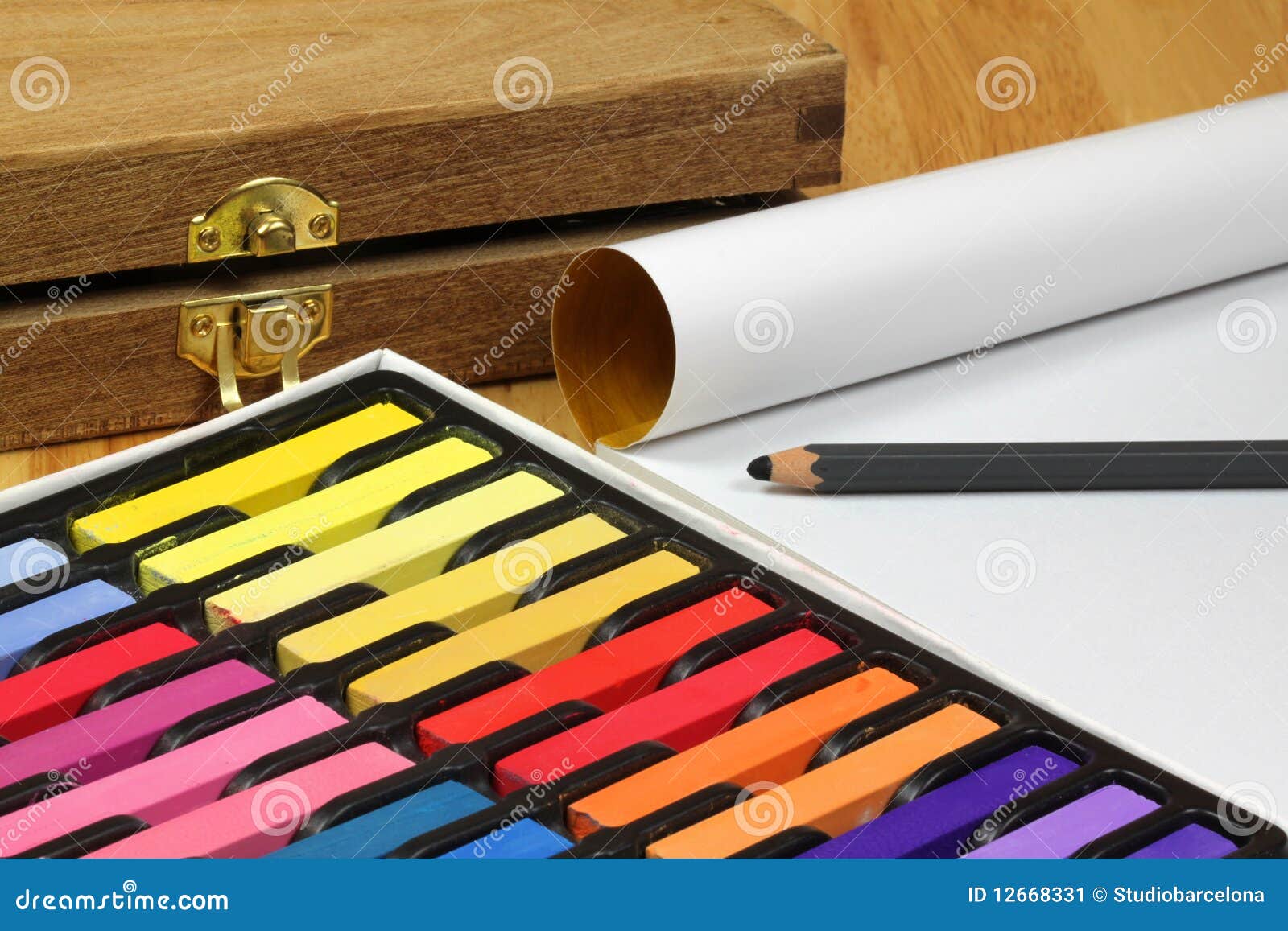 Chalk pastel set and tools stock image. Image of accessories - 12668331