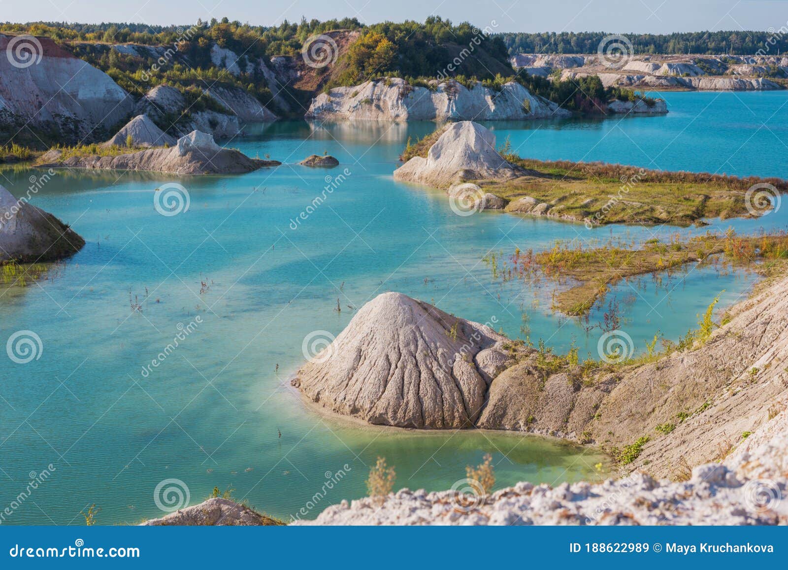 Chalk Quarry in Belarus in Summer Stock Image - Image of chalk, green ...